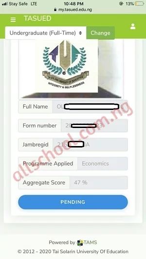 TASUED Post UTME Result 2024/2025 [UPDATED]