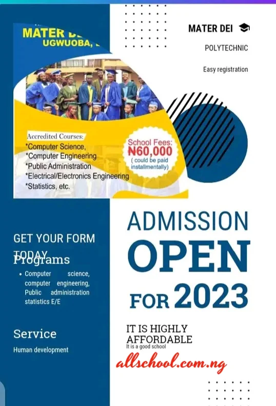 Mater Dei Poly Admission Forms 2022/2023 Session